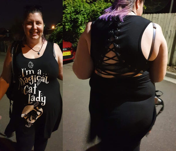 Killstar Cat Lady Lace-Up Tunic by Tiffany Toth – Kitty Deluxe