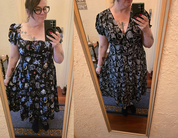 Hell Bunny Moonlit Midi Dress and Anatomy Midi Dress by Yvonne O'Shea ...
