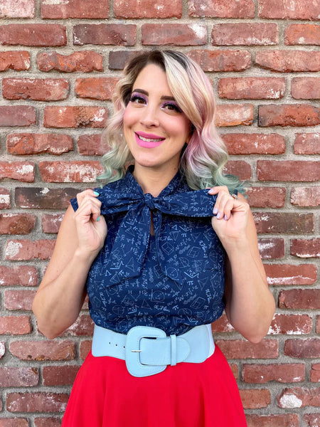 Retrolicious Bow Top in STEM Print – Kitty Deluxe